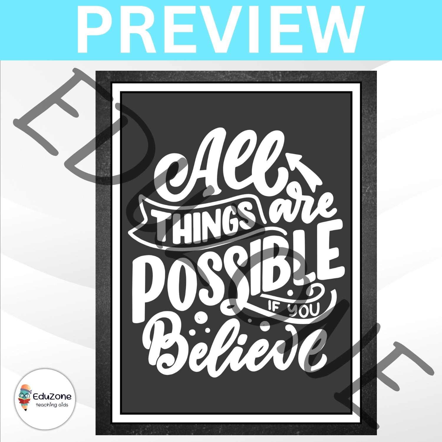 Inspirational quotes posters for classroom decor with positive messages ...