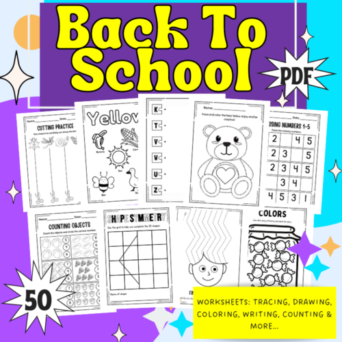 Back To School Preschool Worksheets{ Counting, Tracing, Drawing ...