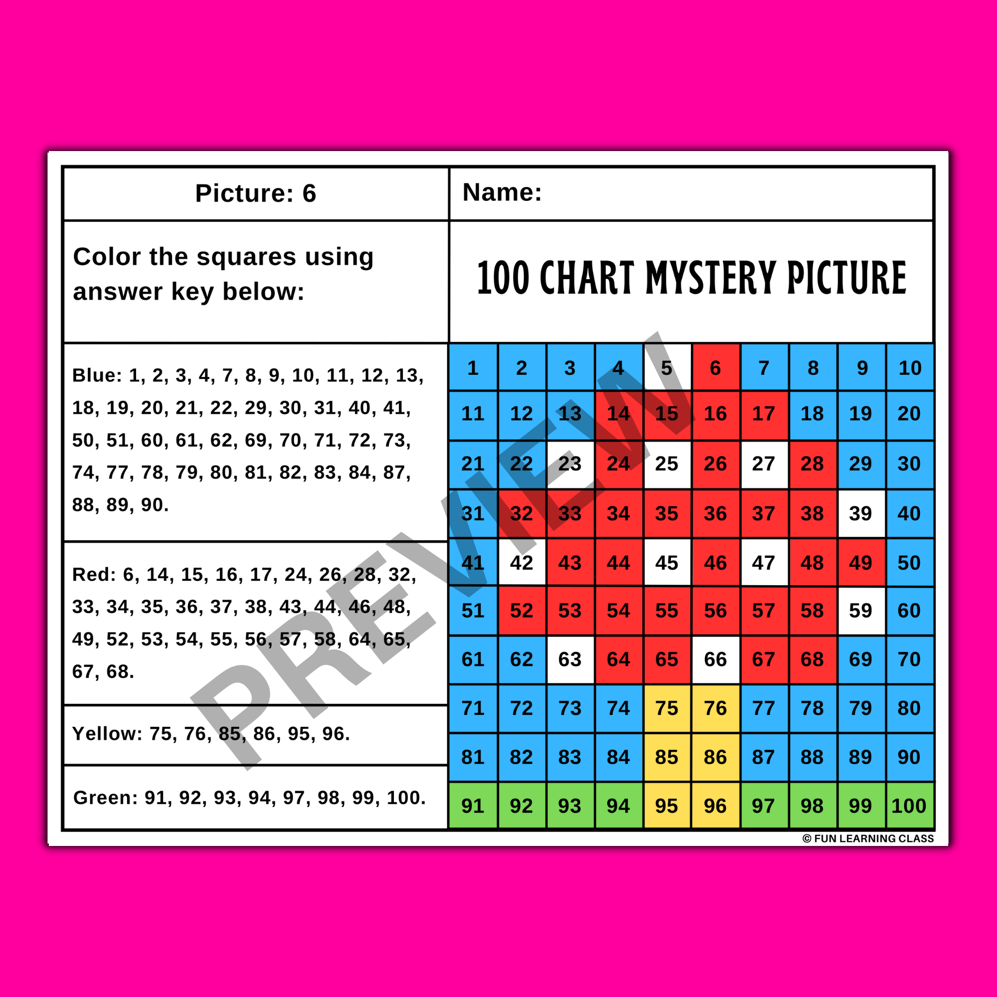 Fall 100s Hundred Chart Mystery Pictures Coloring Pages Digital & Print ...