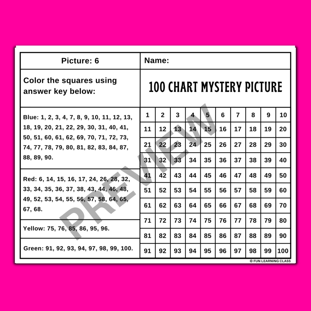Fall 100s Hundred Chart Mystery Pictures Coloring Pages Digital & Print ...