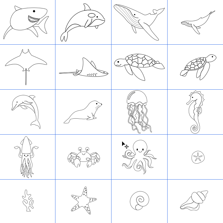 Ocean Animals Clipart - Sea Life Clip Art - Commercial Use OK | Made By ...