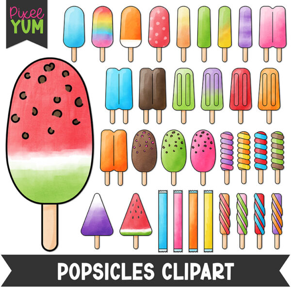 Popsicles Clipart - Summer Treat Clip Art - Commercial Use OK | Made By ...
