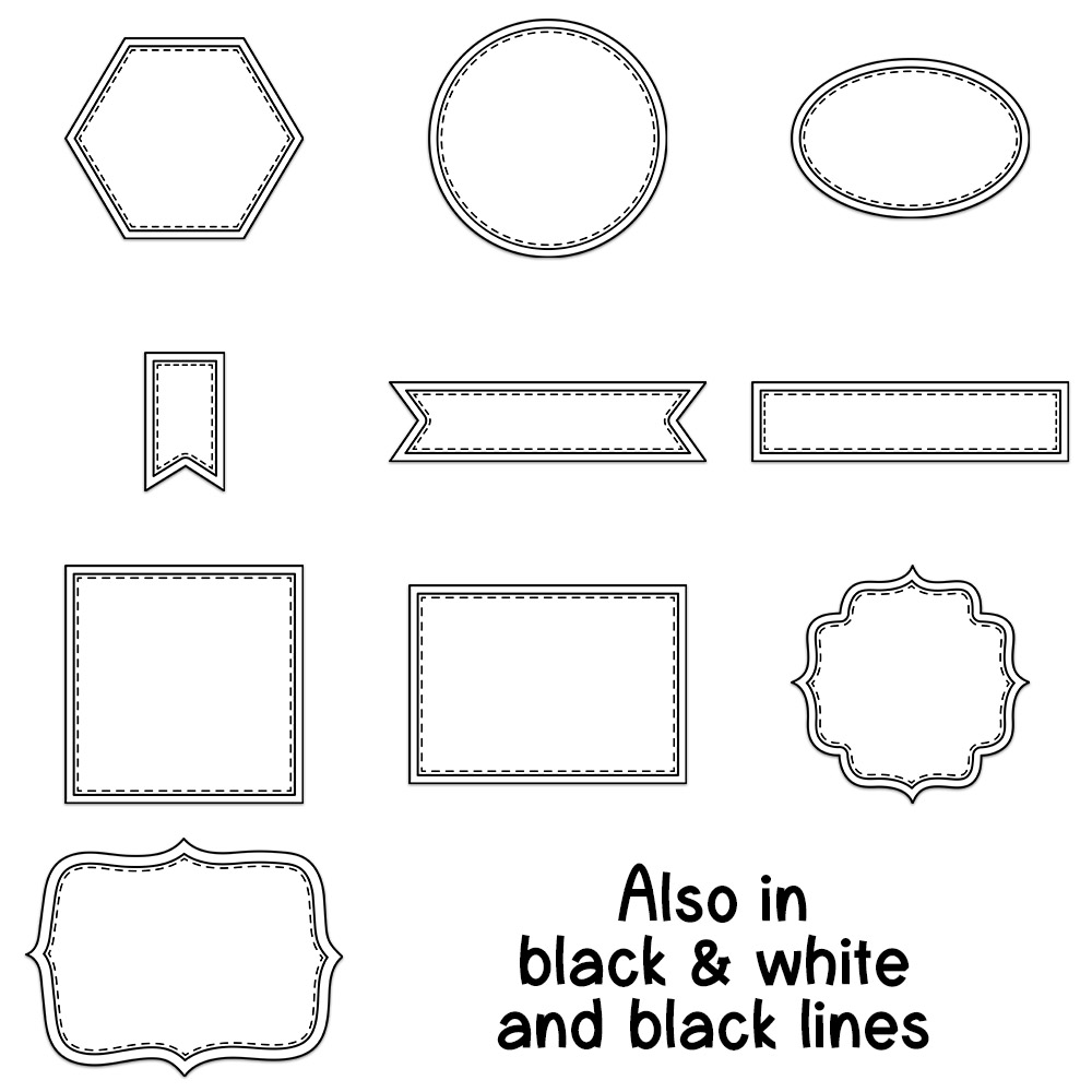 Stitched Labels Clipart - Rainbow Colors - Commercial Use OK | Made By ...