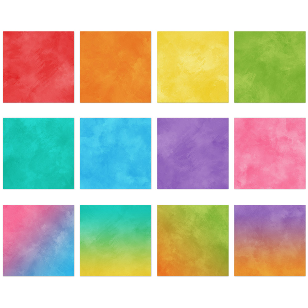 Watercolor 2 Digital Papers - Rainbow Colors - Commercial Use OK | Made ...