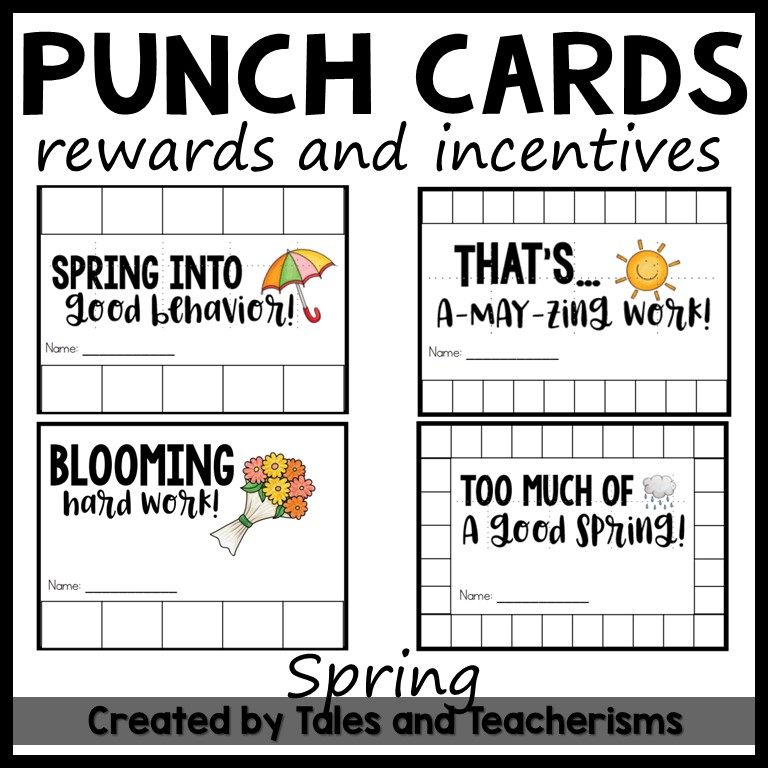 Punch Cards for Rewards and Incentives: Spring Themed Options | Made By ...