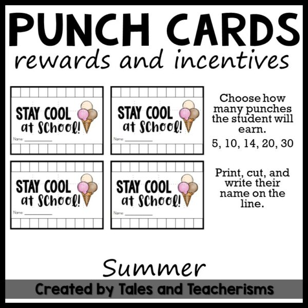 Punch Cards for Rewards and Incentives: Summer Themed Options | Made By ...