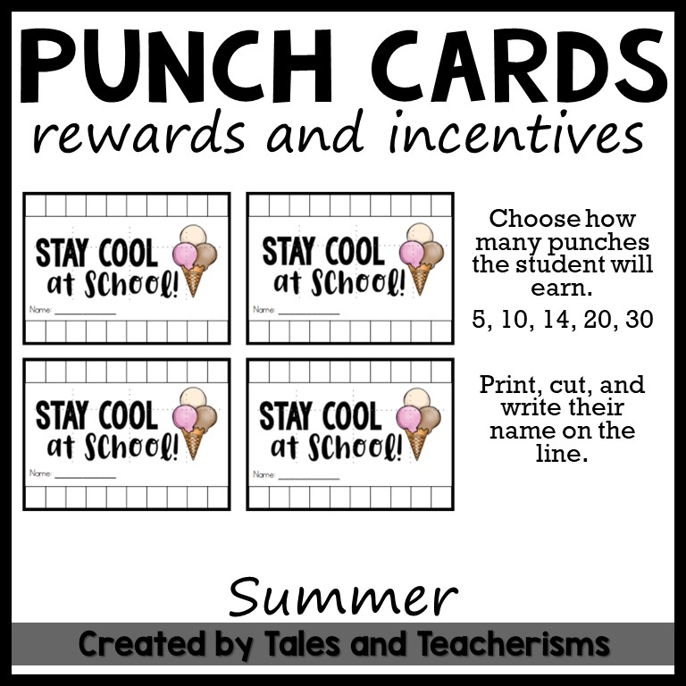 Punch Cards for Rewards and Incentives: Summer Themed Options | Made By ...