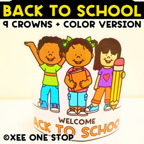 Welcome Back to School Crowns Hats Headband Craft First Day of School ...