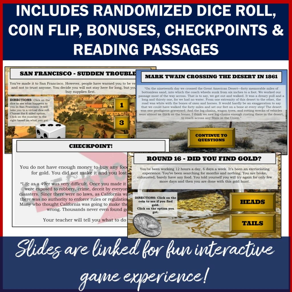 California Gold Rush Westward Expansion: Interactive Decision Making ...