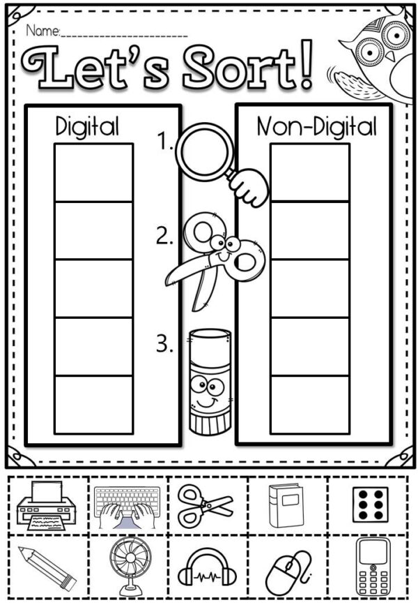 technology digital and non digital sort - Made By Teachers