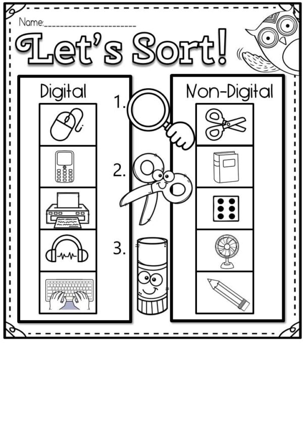 technology digital and non digital sort - Made By Teachers