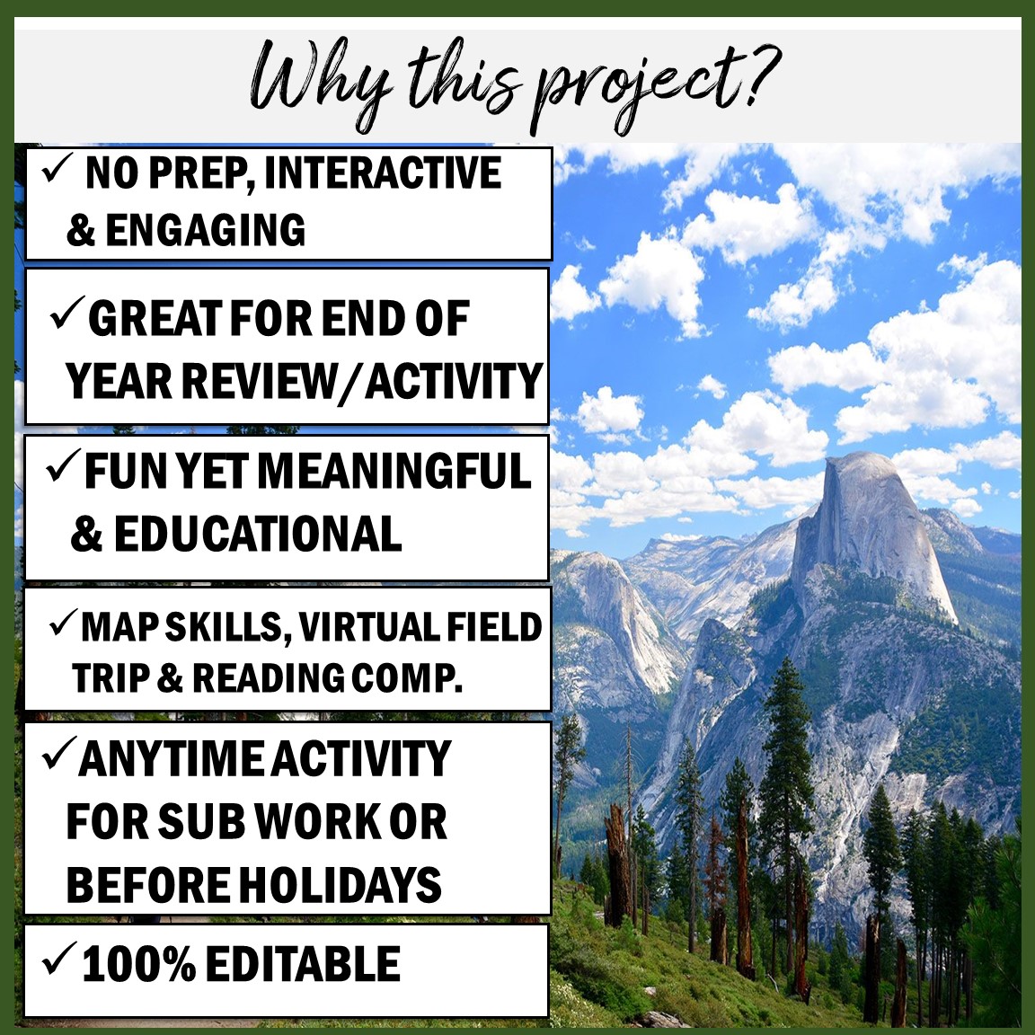 National Parks postcard project: End of the year social studies ...