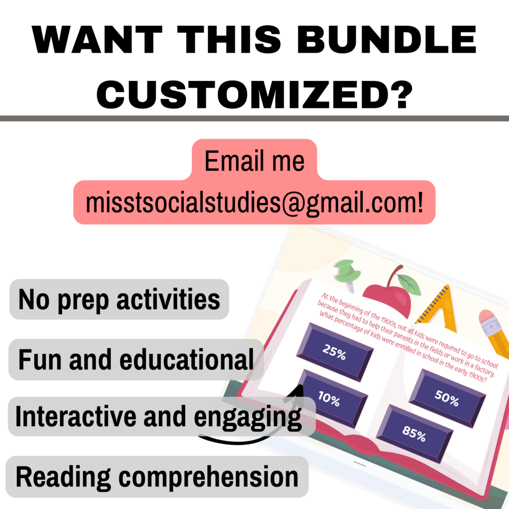 Back to school traditions BUNDLE for social studies: Interactive games ...