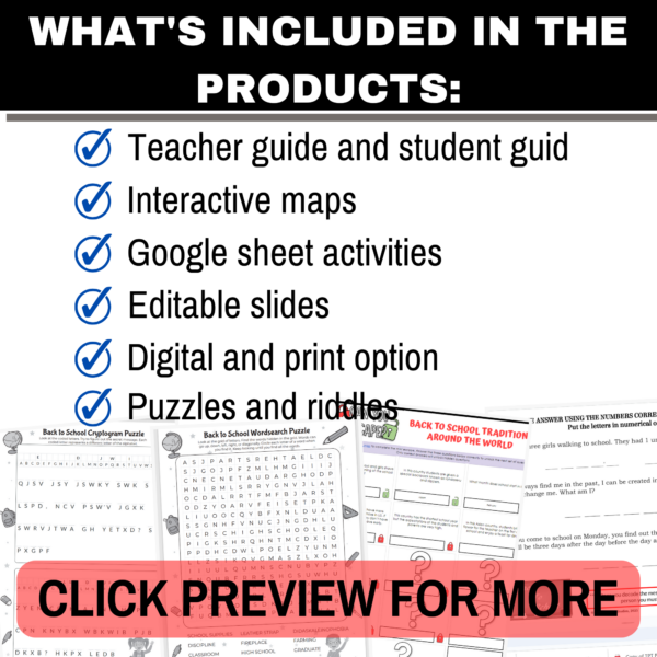 Back to school traditions BUNDLE for social studies: Interactive games ...
