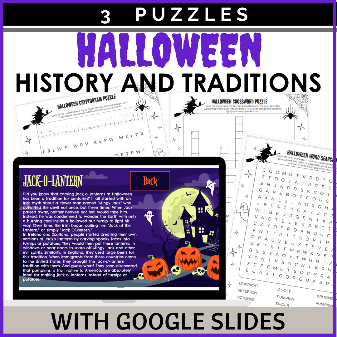 Halloween social studies activities: History Traditions word search ...