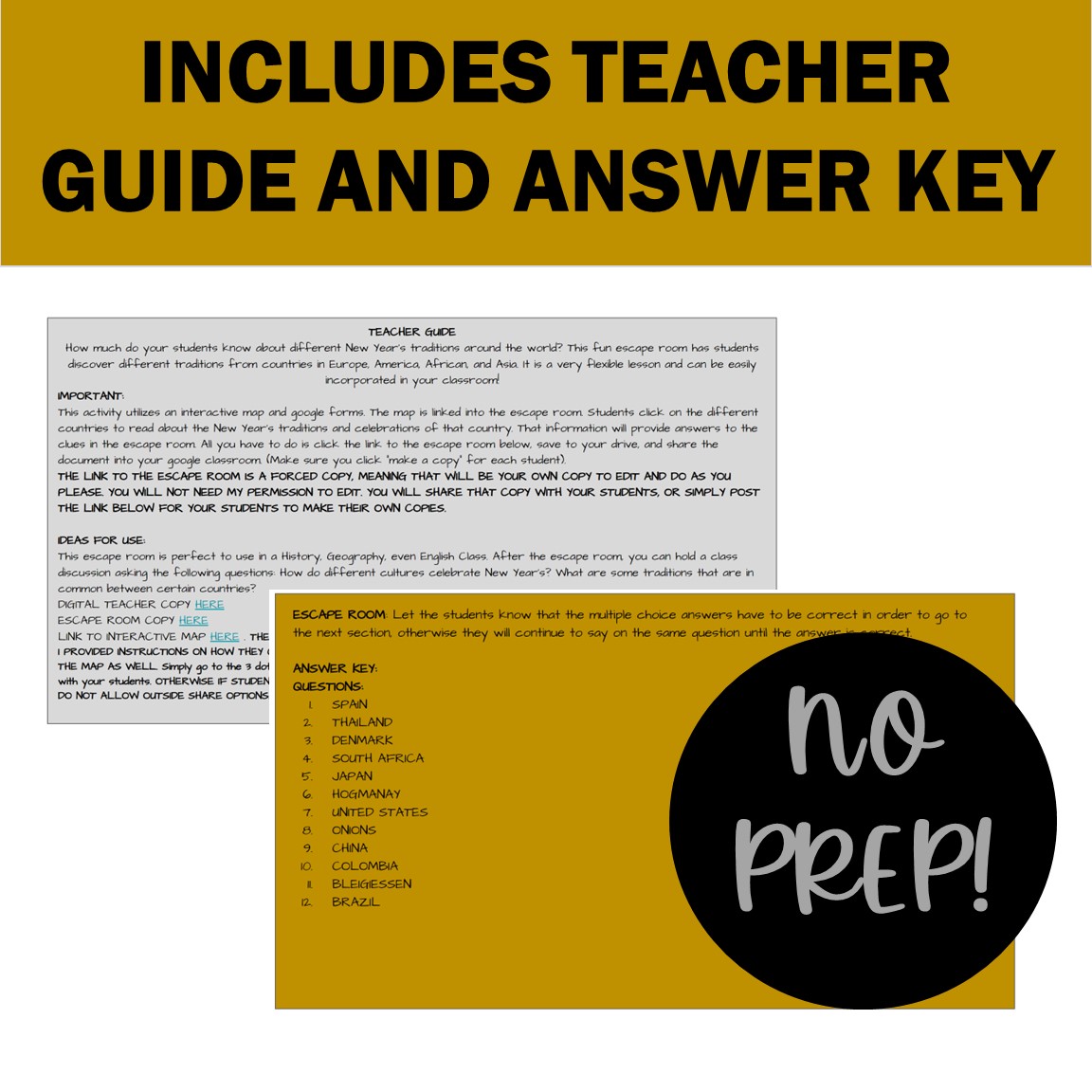 New Year Around the World Social Studies Activity: Escape Room and Map ...