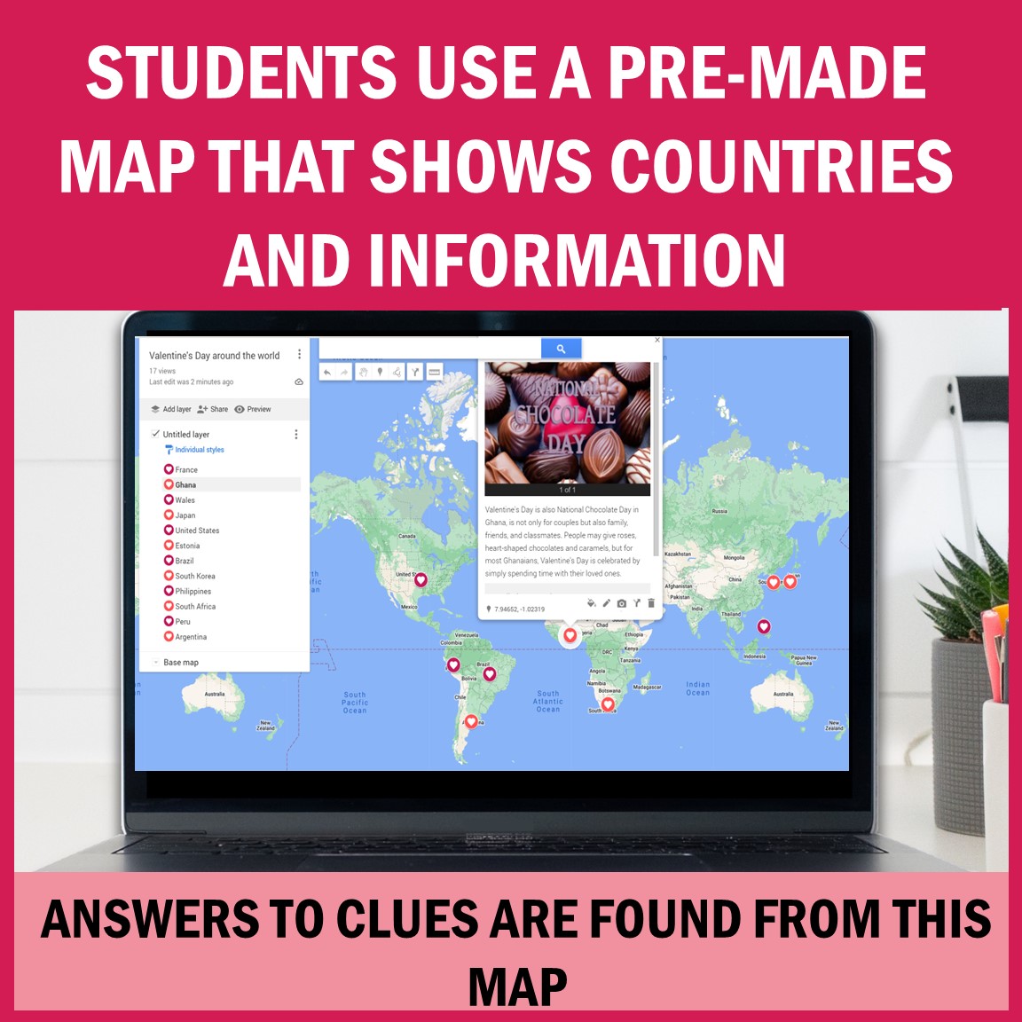 Social Studies Valentine's Day Around the World Activity: Digital ...