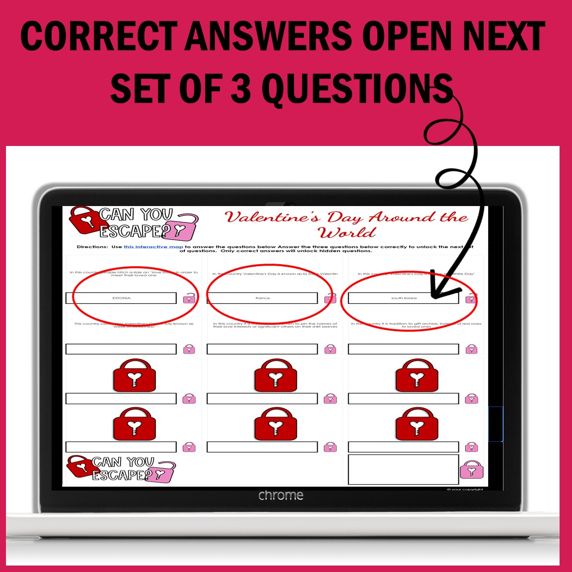 Valentine's Day Around the World Mini Escape Activity : Social studies ...