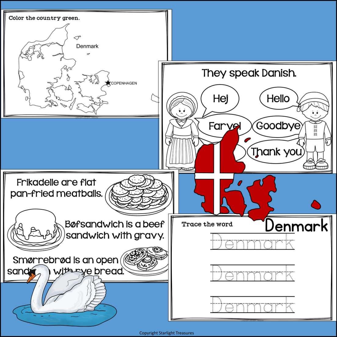 Denmark Mini Book for Early Readers - A Country Study | Made By Teachers