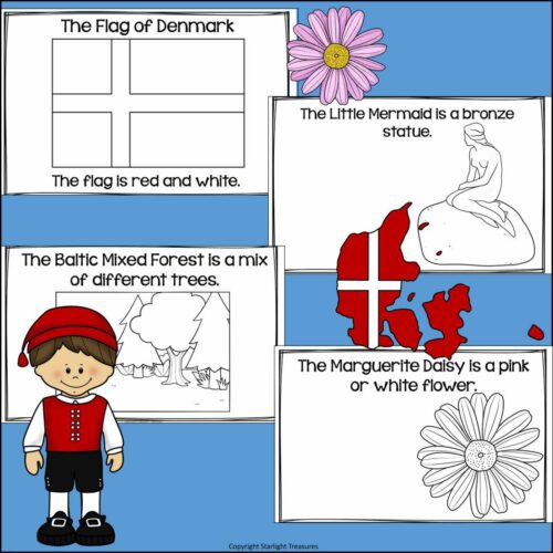 Denmark Mini Book for Early Readers - A Country Study - Made By Teachers