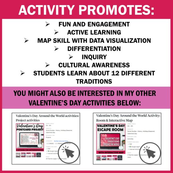 Social Studies Valentine's Day Traditions Around the World: Scavenger ...