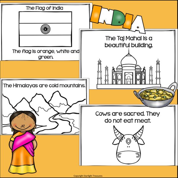 India Mini Book for Early Readers - A Country Study - Made By Teachers