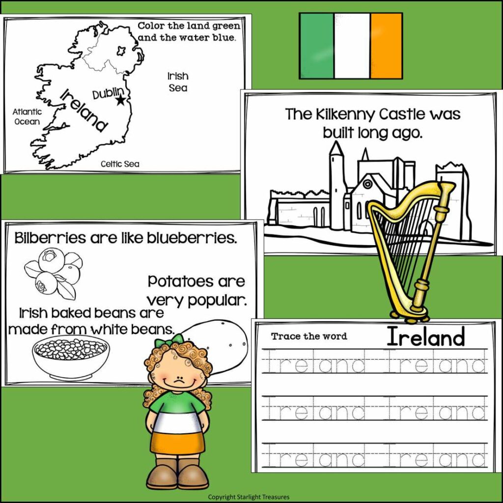 Ireland Mini Book for Early Readers - A Country Study - Made By Teachers