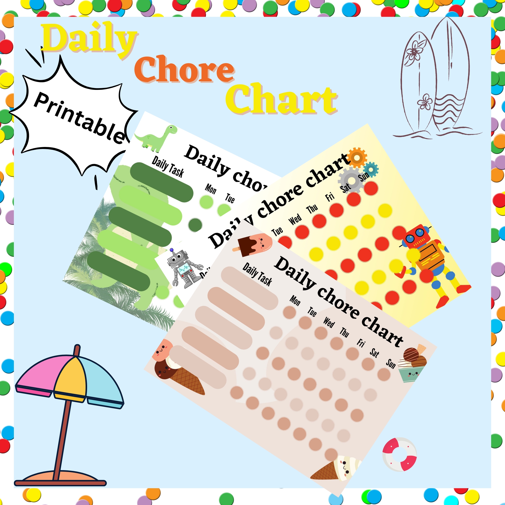 SUMMER CHORE CHART PRINTIBALE FOR KIDS | Made By Teachers