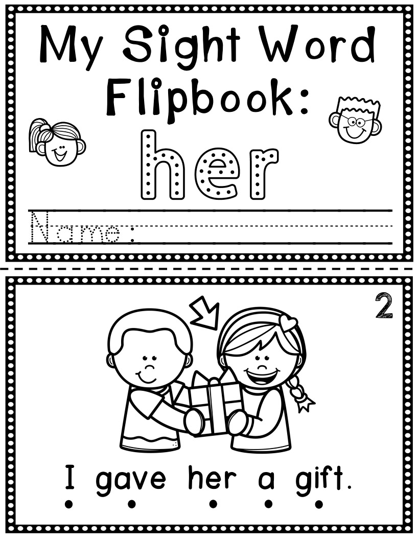 Sight Word Flip Book (Flipbook) - HER | Made By Teachers