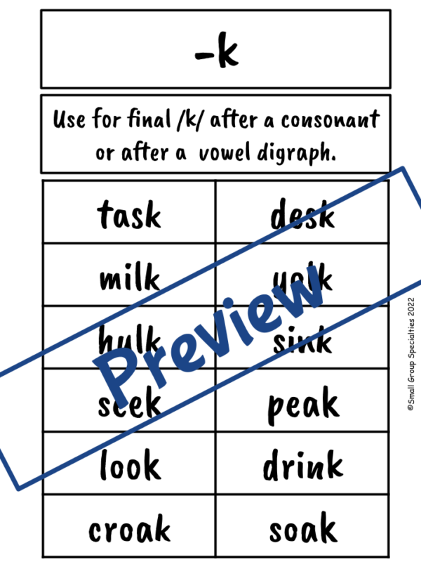 Final /k/ with "ck" and "k" - Differentiated Sorting Activities | Made ...