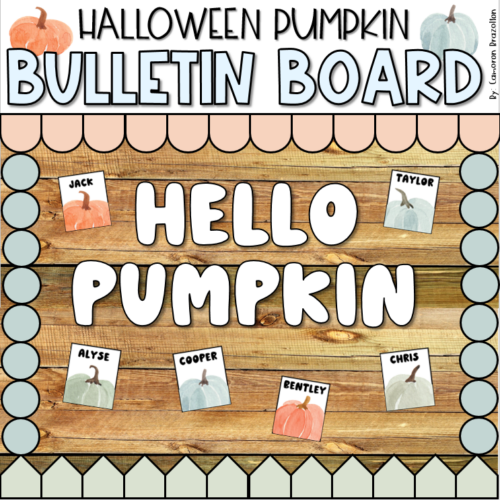 Bulletin Board or Door Display Pumpkin Fall Halloween Theme | Made By ...