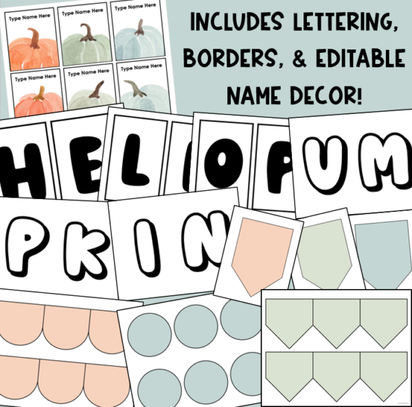 Bulletin Board or Door Display Pumpkin Fall Halloween Theme | Made By ...