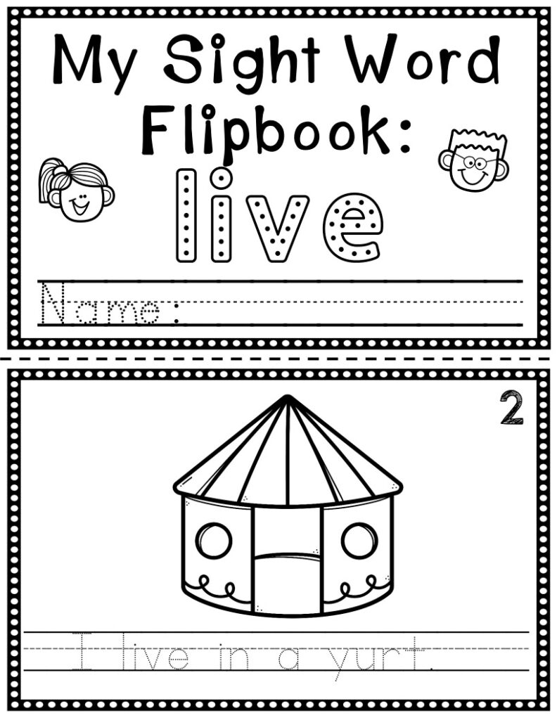 Sight Word Flip Book (Flipbook) - LIVE - Made By Teachers