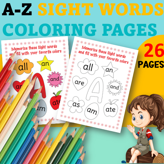 🎨🌈 Color Your Way Through the Alphabet with A-Z Alphabet Sight Words ...