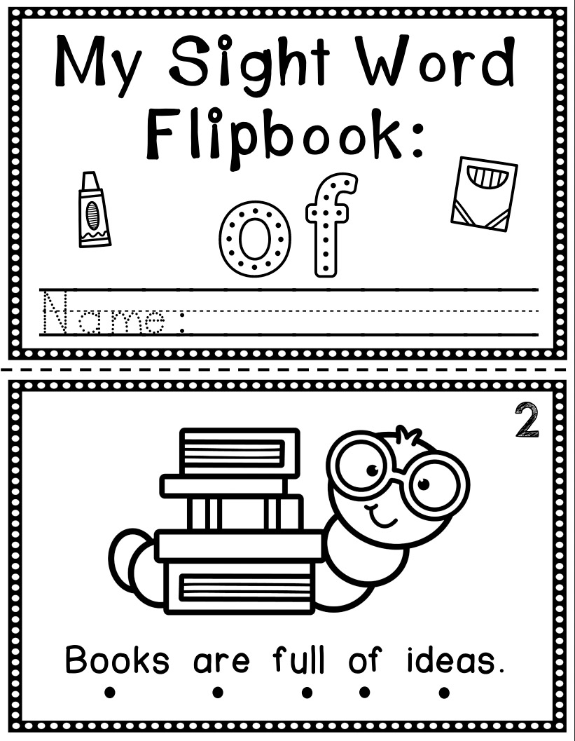Sight Word Flip Book (Flipbook) - OF | Made By Teachers