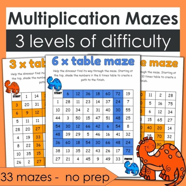 33 Multiplication Math Mazes for Multiples 2 - 12 - Plus an Editable ...