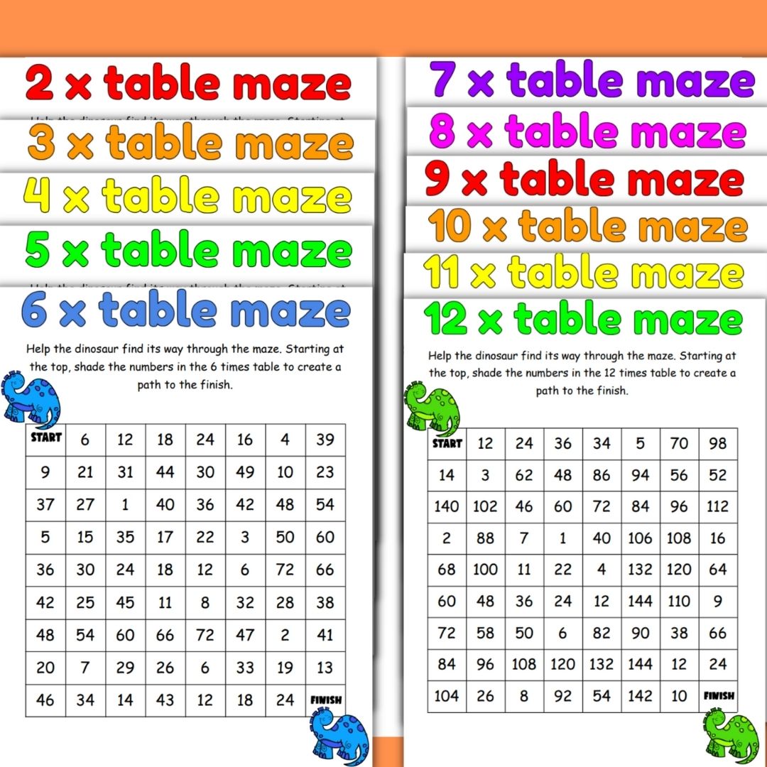 33 Multiplication Math Mazes for Multiples 2 - 12 - Plus an Editable ...