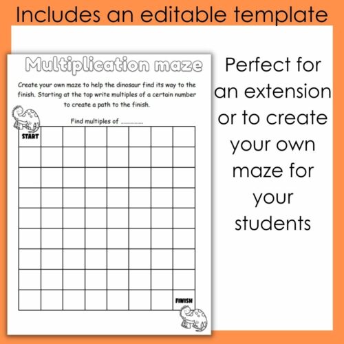 33 Multiplication Math Mazes for Multiples 2 - 12 - Plus an Editable ...
