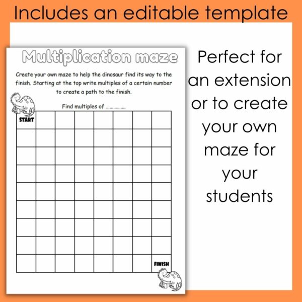 33 Multiplication Math Mazes for Multiples 2 - 12 - Plus an Editable ...