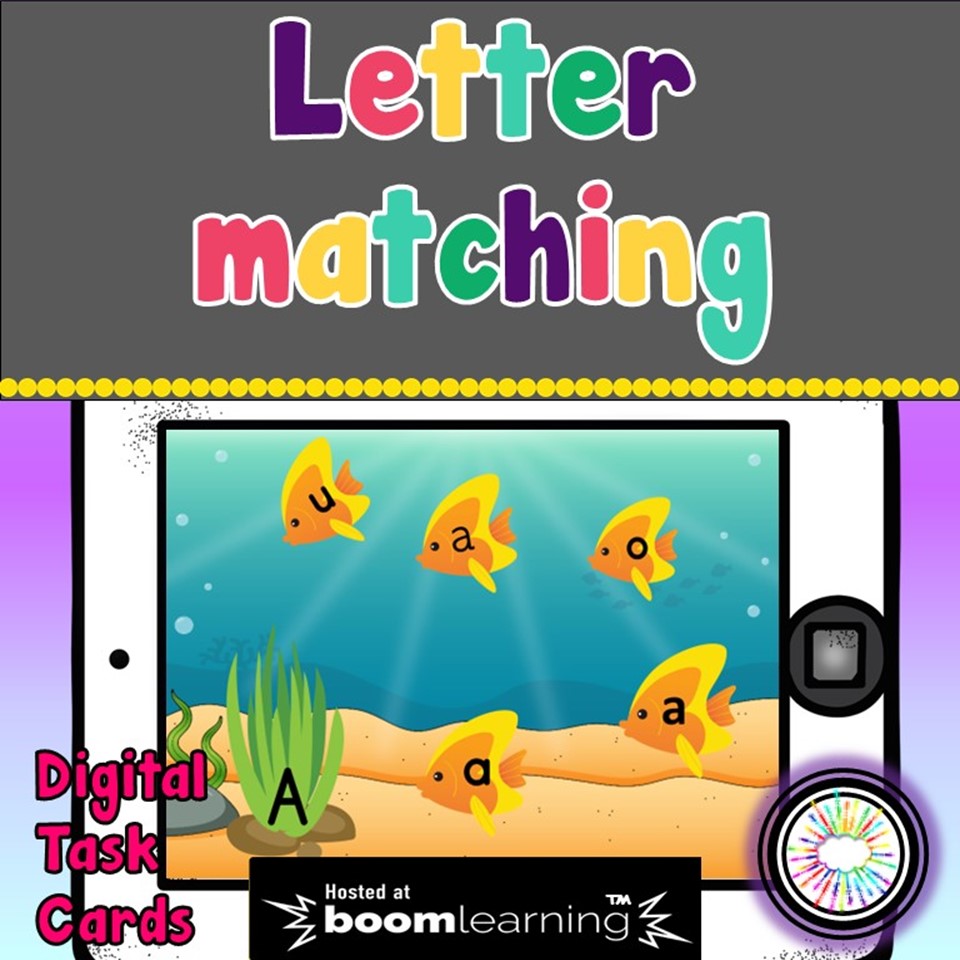 Letter matching Digital Task Cards | BOOM CARDS™ | Made By Teachers