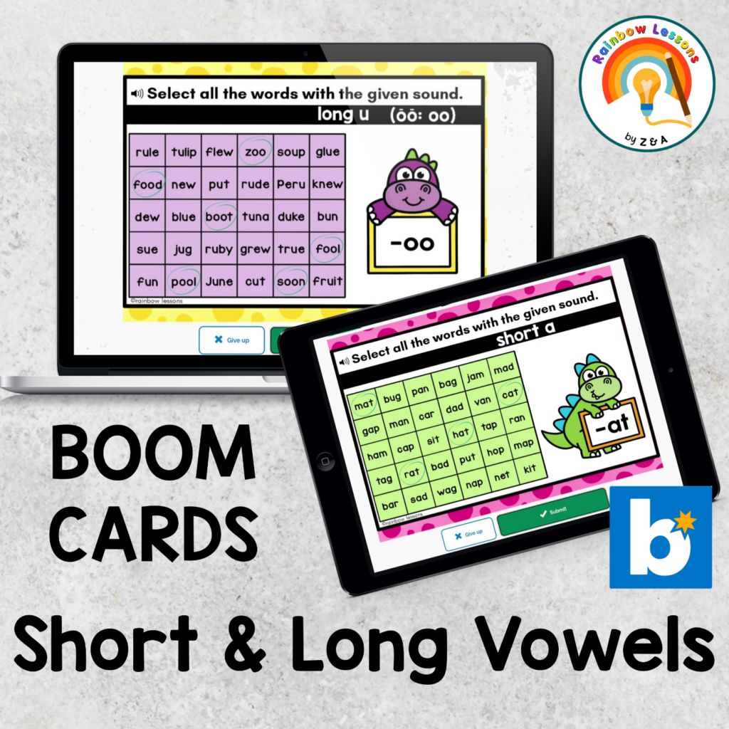 Long and Short Vowels Boom Cards | Short and Long Vowel Games | Vowels ...