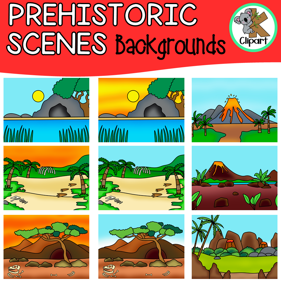 Prehistoric Background Scenes by K Clipart | Made By Teachers