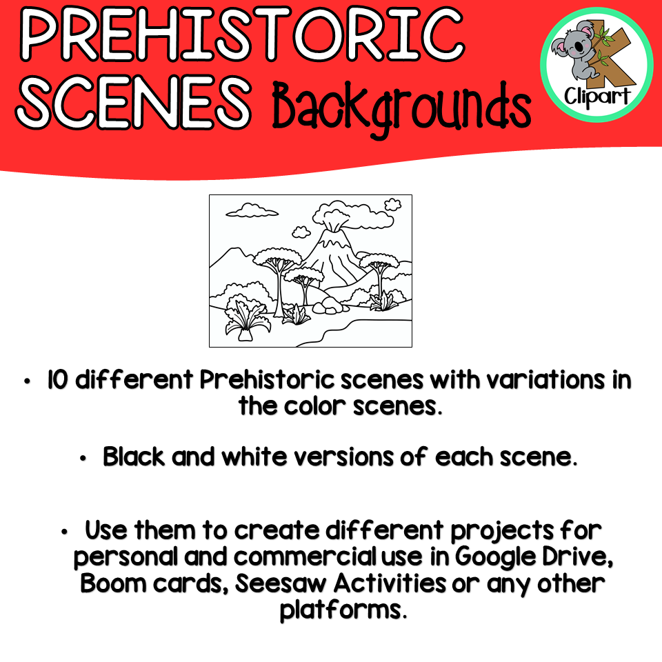 Prehistoric Background Scenes by K Clipart | Made By Teachers