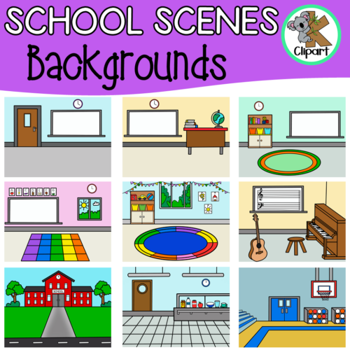 School Background Scenes by K Clipart | Made By Teachers