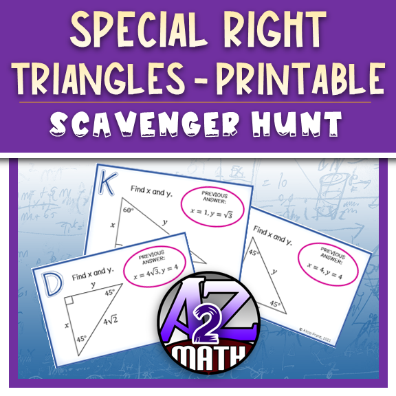 Special Right Triangles Activity Printable Scavenger Hunt - Made By ...