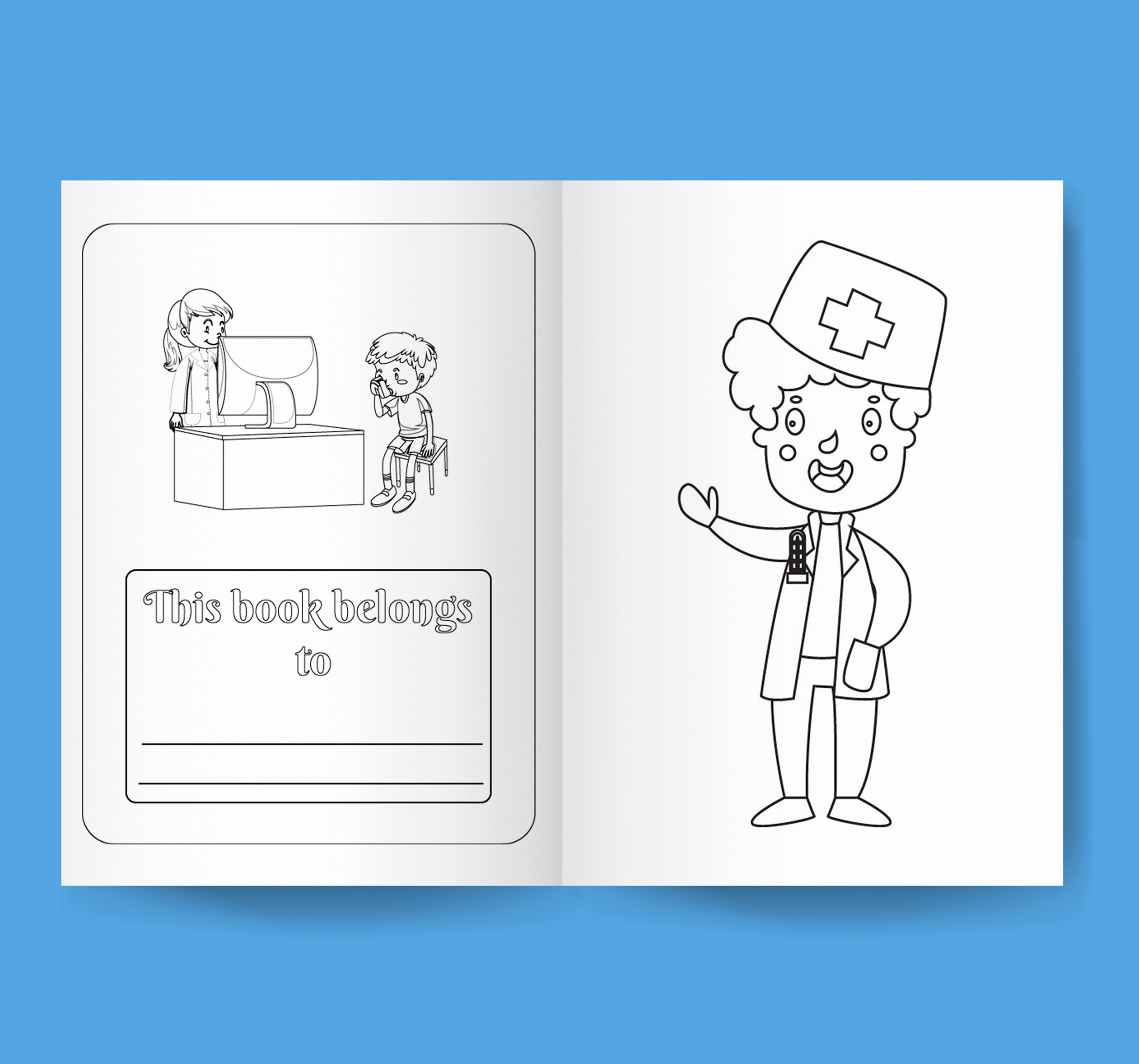 Doctor Coloring Book For Toddlers And Kids Featuring Doctor Career ...