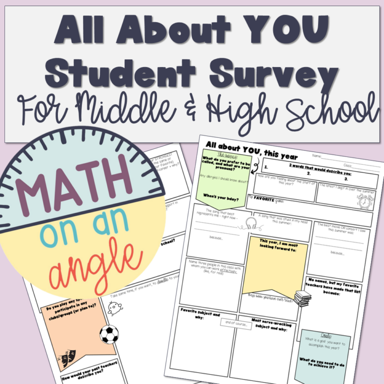 Back to School Student Survey - Made By Teachers