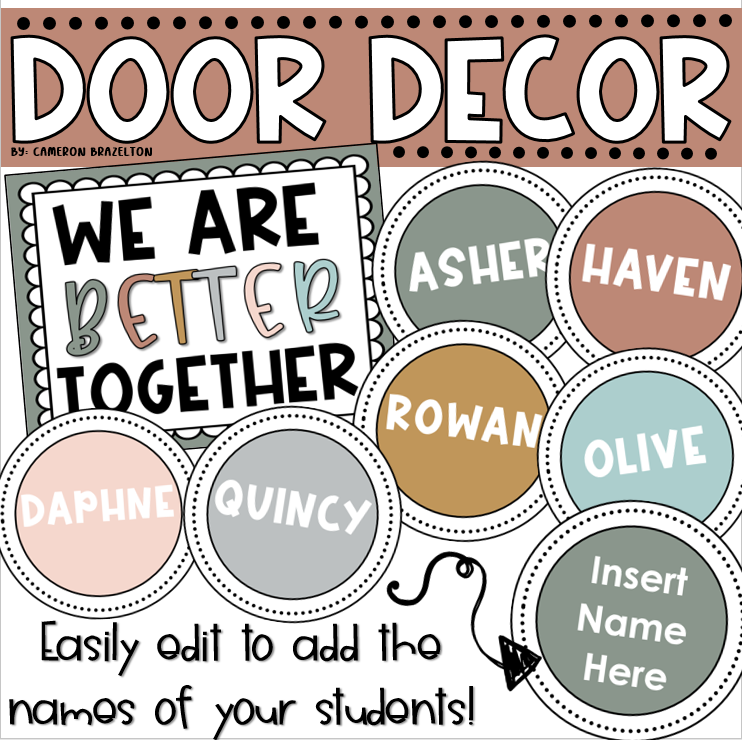 Back to School Door Display Bulletin Board Decoration Calming Pastels ...