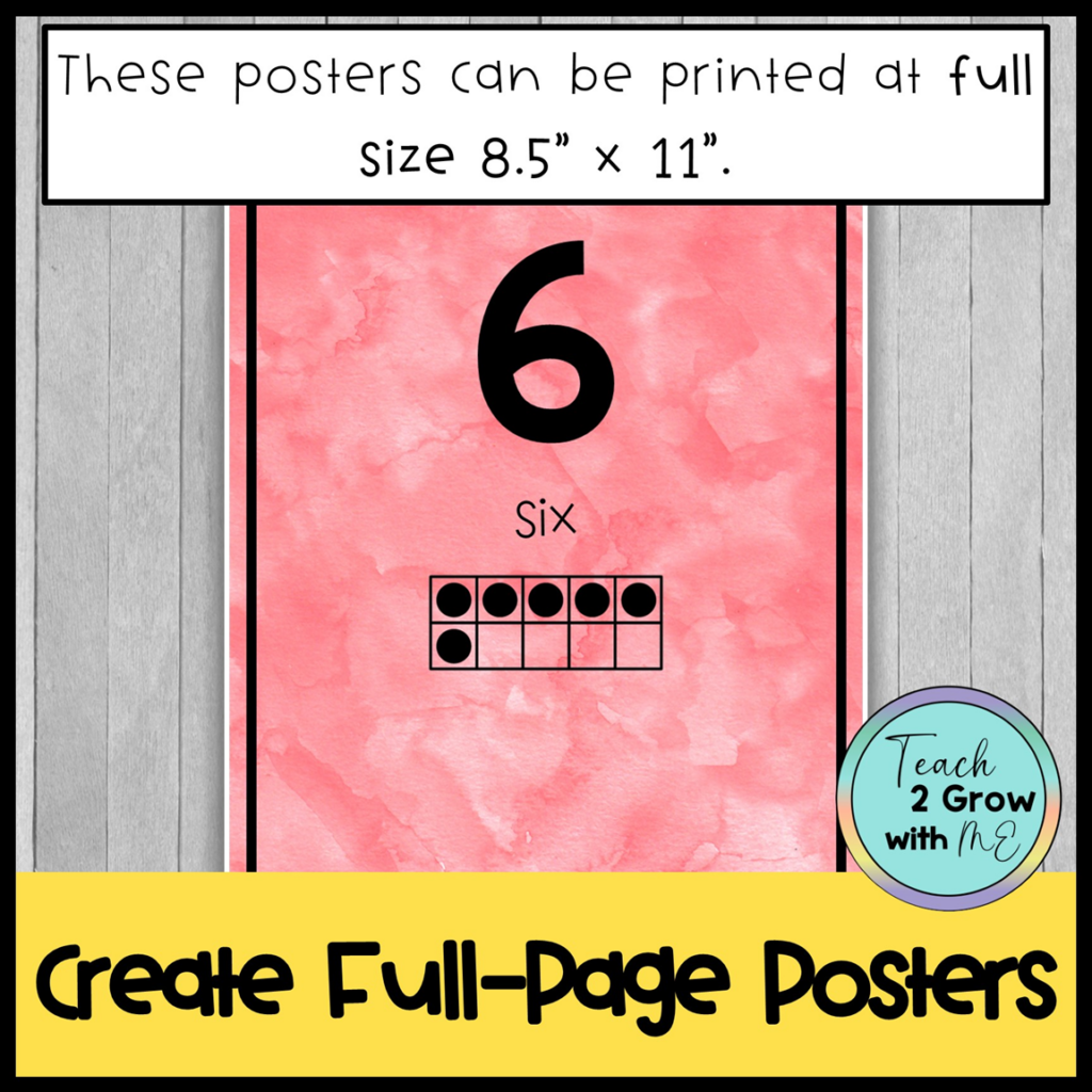 Number Posters 0-30 Rainbow Watercolor Classroom Decor | Made By Teachers