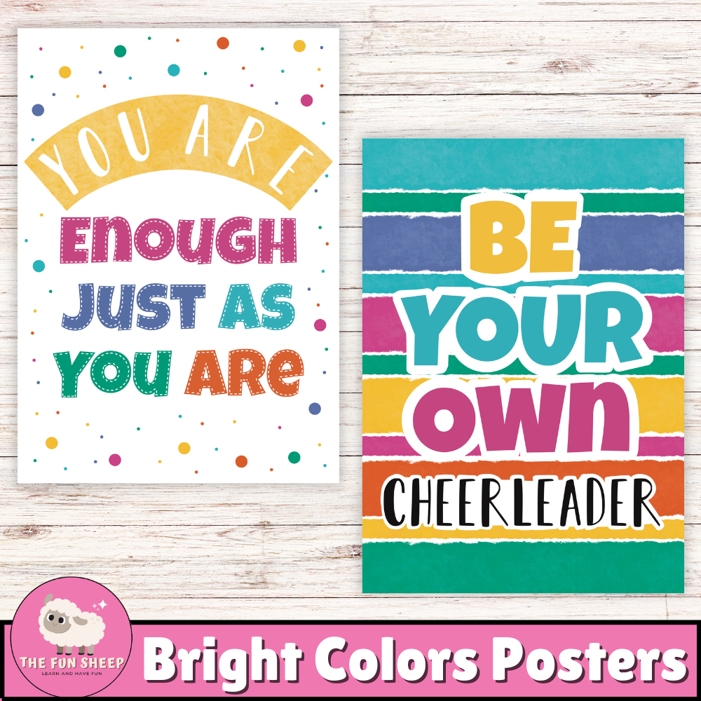 Bright Colors Classroom Décor | Colorful Motivational Posters ...